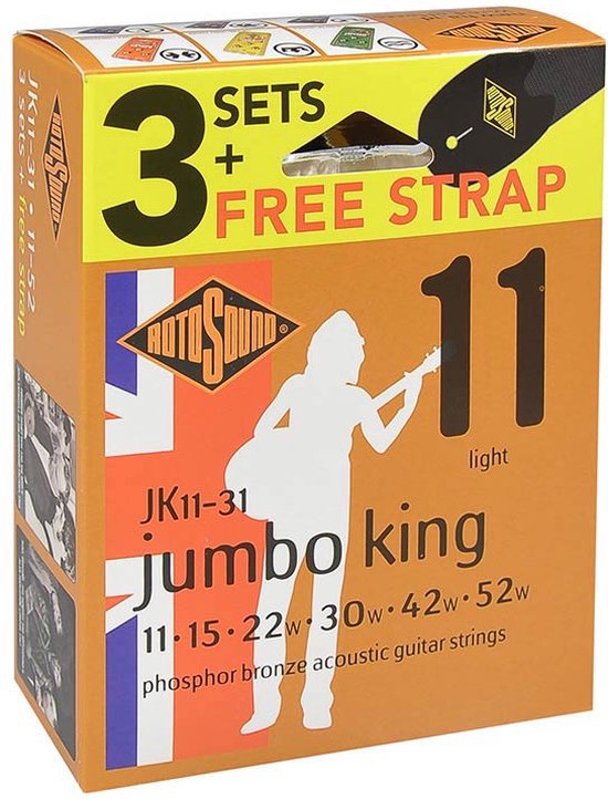 Snarenset akoestische gitaar Rotosound Jumbo King JK11 3-pack | bol