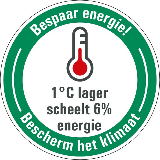 Energie besparen sticker verlaag temperatuur 150 mm | bol