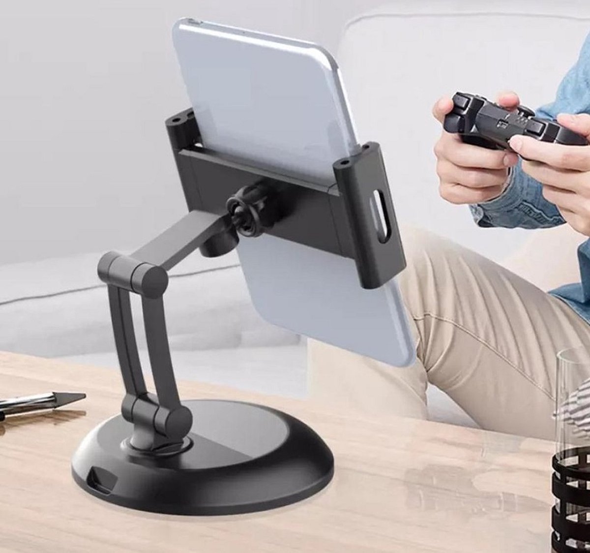 LuxeBass (zwart) Tablethouder iPad houder Telefoonhouder voor Thuis en ...