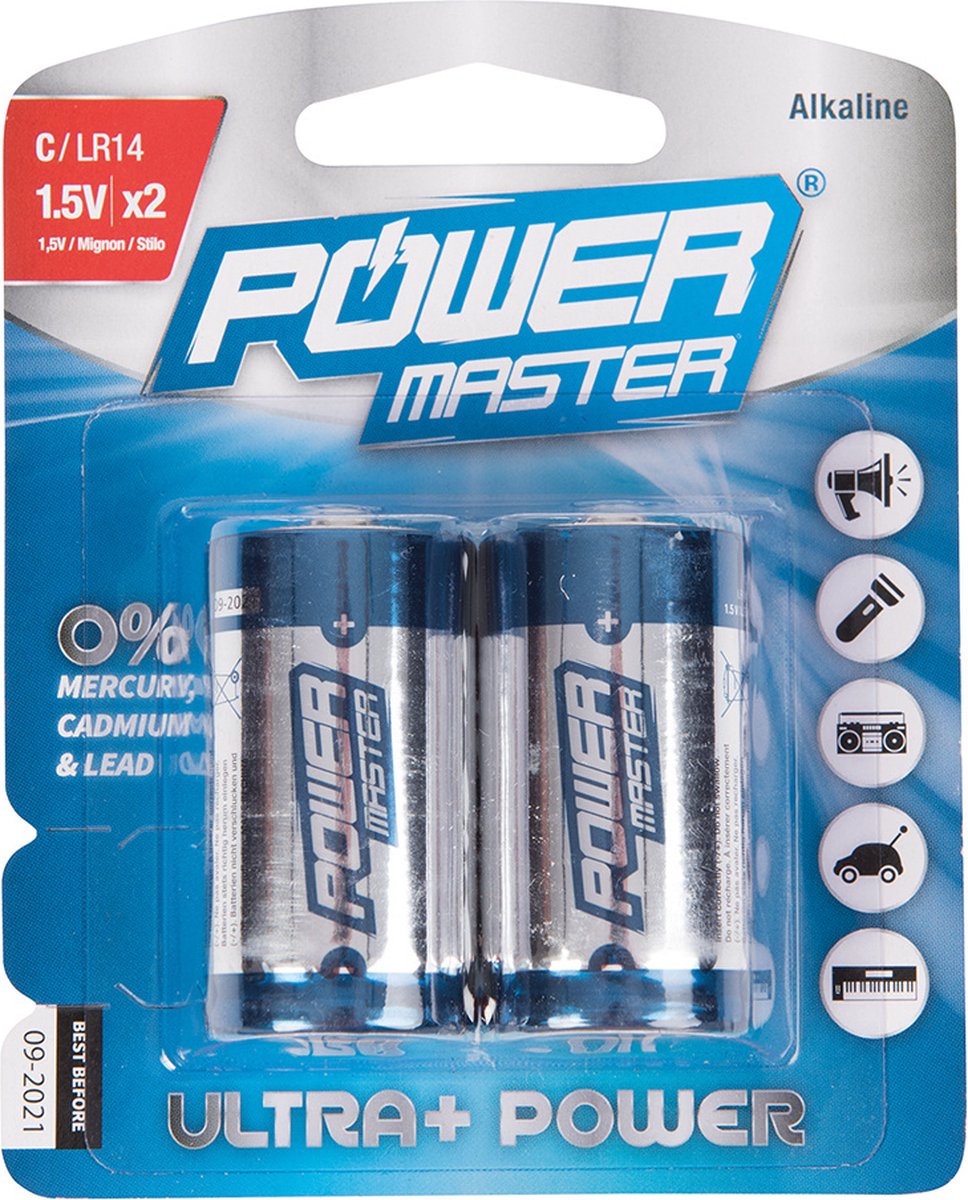 Powermaster Type C - Super Alkaline Batterij - LR14 - 2 stuks | bol.com