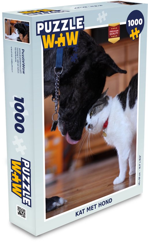 Puzzel Kat - Hond - Samen - Legpuzzel - Puzzel 1000 stukjes volwassenen ...
