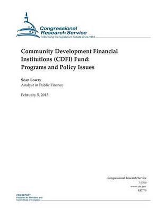 Community Development Financial Institutions (Cdfi) Fund ...