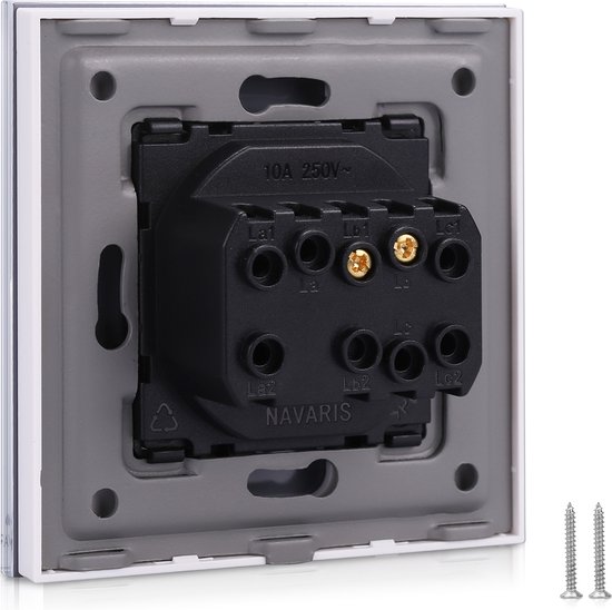 Navaris glazen lichtschakelaar voor wand - Lichtknop van glas ...