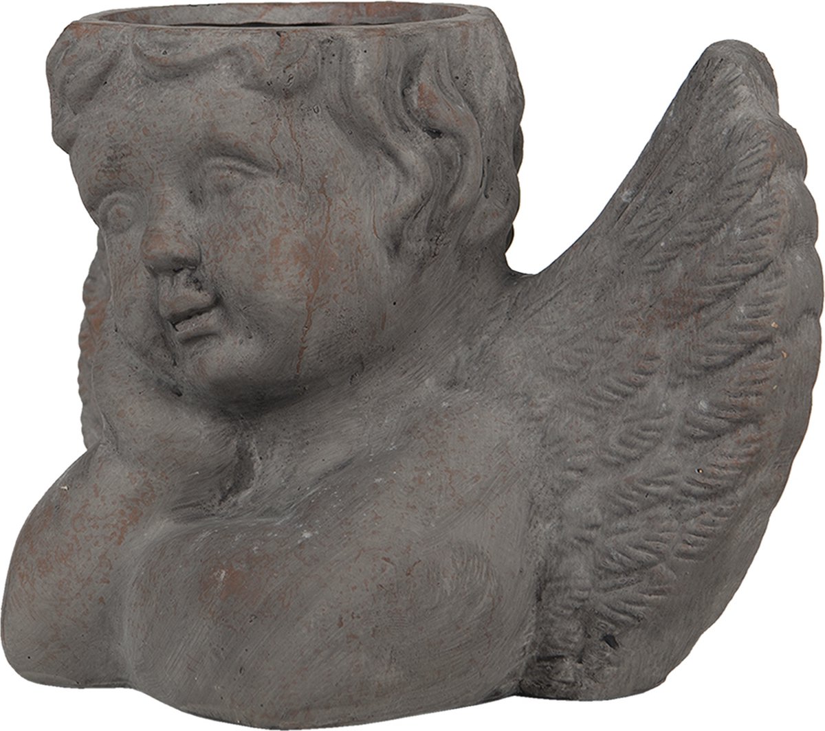 Clayre & Eef Bloempot Engel 30x13x20 cm Grijs Steen Bloempot binnen ...