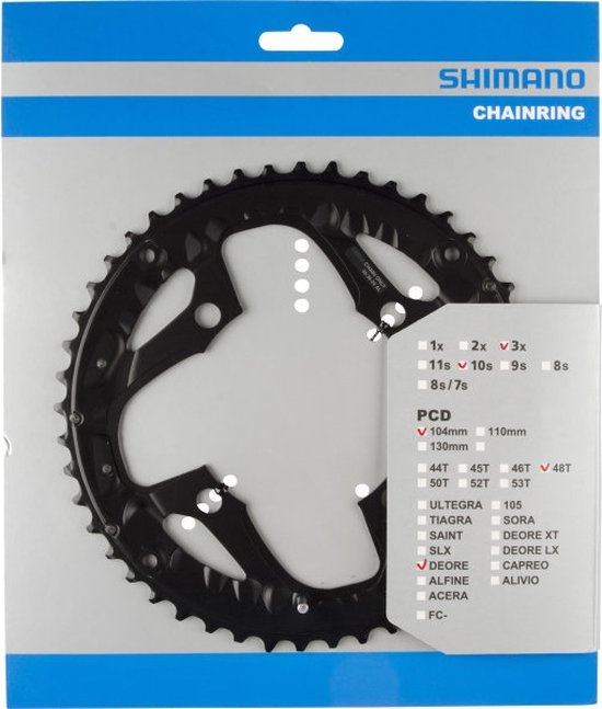 Kettingblad 48T Shimano Deore FC-M610 - 10 speed | bol