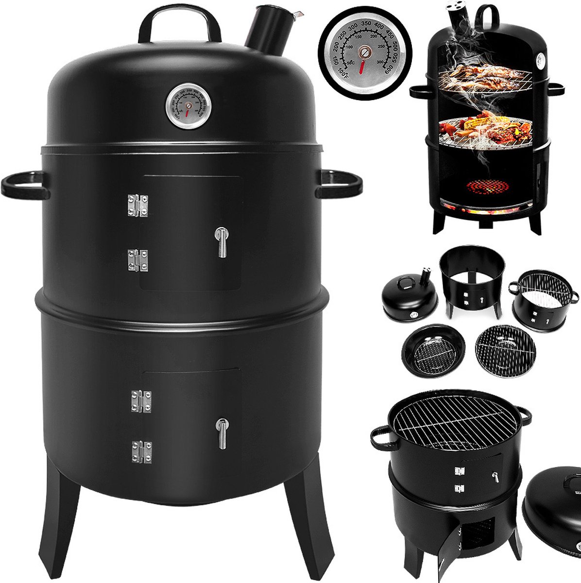 BBQ Rookoven Ronde Kook - Rook- en Grill-oven 81,5 x 41 cm met ...
