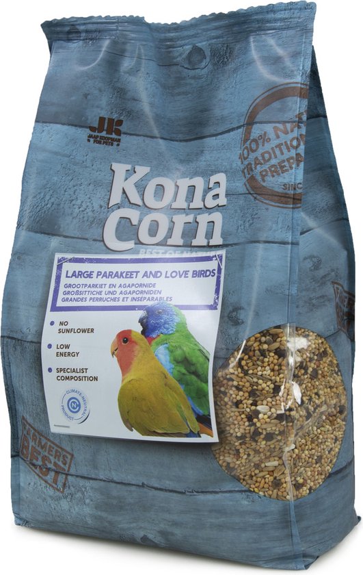Konacorn grote parkieten zaad - Parkietenvoer - 4kg | bol