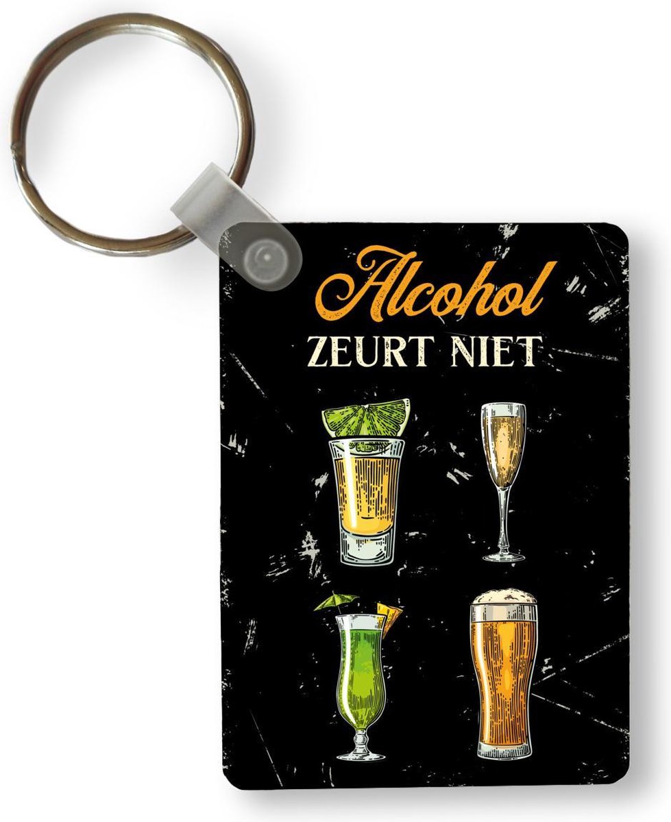 Sleutelhanger - Drank - Glazen - Spreuk - Uitdeelcadeautjes - Plastic ...