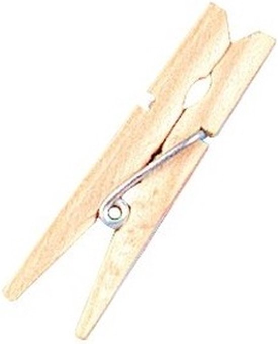 96x Houten mini wasknijpers 4.5 cm - Decoratie knijpers - Hobby/knutsel ...