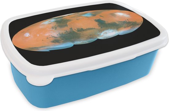 Broodtrommel Blauw - Lunchbox - Brooddoos - Een kaart van Mars ...