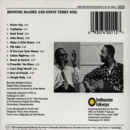 Brownie McGhee And Sonny Terry - Brownie McGhee & Sonny Terry Sing (CD), Brownie... | bol