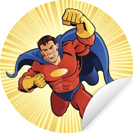 Illustration d'un autocollant de papier peint Superhero Wall Circle ...