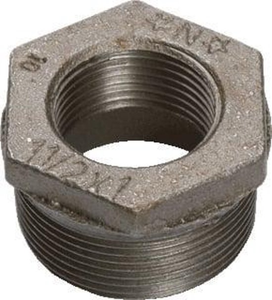 Nefit Ind Nr241 verloopring met binnen en buitendraad 1 1/2 x1/2 zwart | bol.com