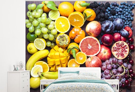Behang - Fotobehang Fruit - Regenboog - Kleuren - Breedte 440 cm x ...