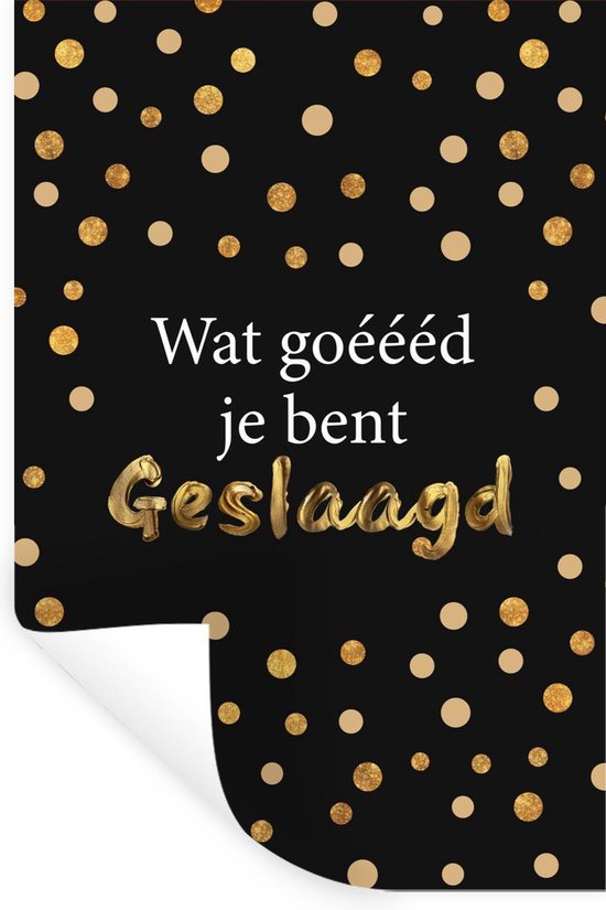 Muurstickers - Sticker Folie - Quotes - 'Wat goéééd je bent geslaagd ...