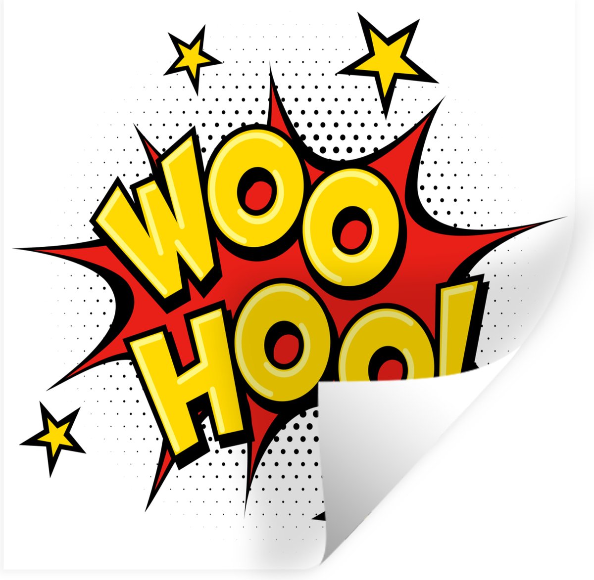 Muursticker Happy quotes - Vrolijke quote Woo Hoo uitstripboek - 80x80 ...