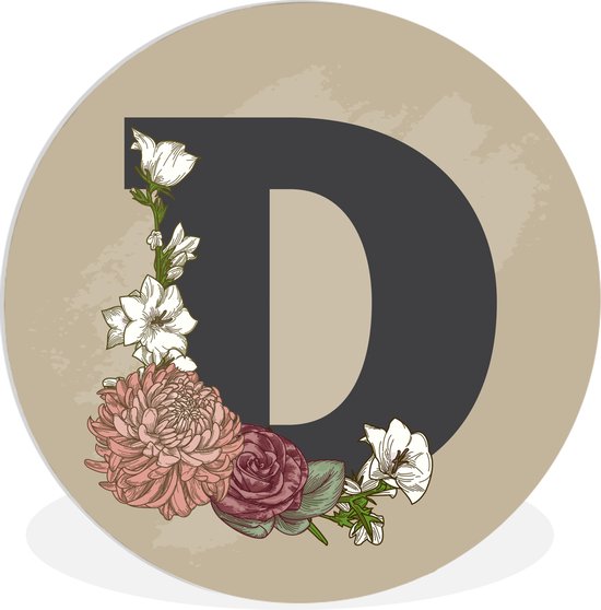 WallCircle - Wandcirkel ⌀ 150 - Een illustratie van de letter D met ...