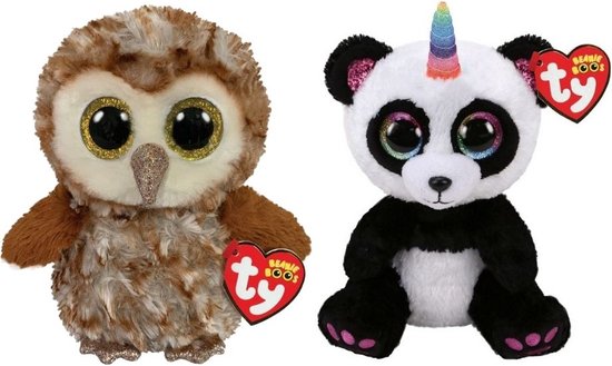 Ty - Knuffel - Beanie Boo's - Percy Owl & Paris Panda | bol