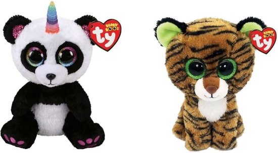 Ty - Knuffel - Beanie Boo's - Paris Panda & Tiggy Tiger | bol