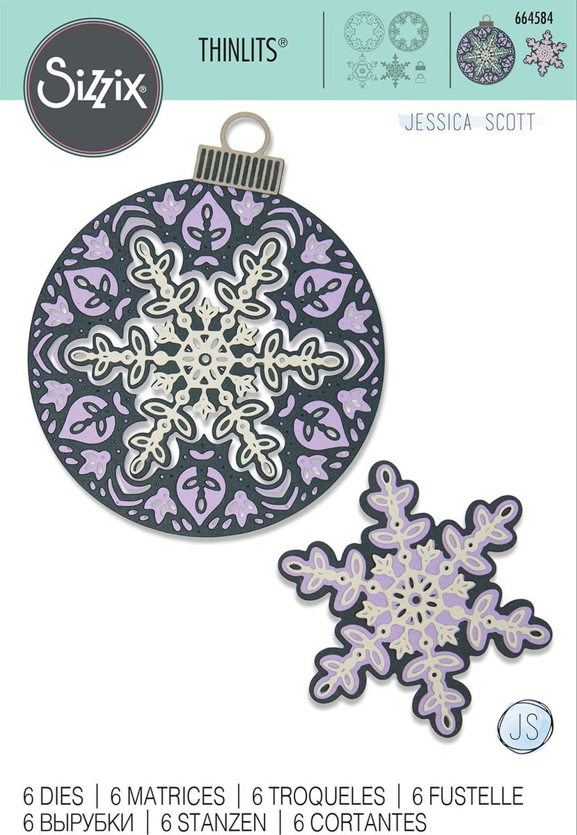 Sizzix Thinlits Snijmal Set - Layered Snowflake - 6 stuks | bol.com