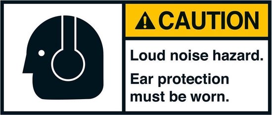 Caution Loud noise hazard sticker, ANSI, 2 per vel 45 x 100 mm | bol.com