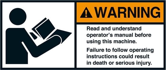 Warning Please read sticker, ANSI, 2 per vel 45 x 100 mm | bol.com