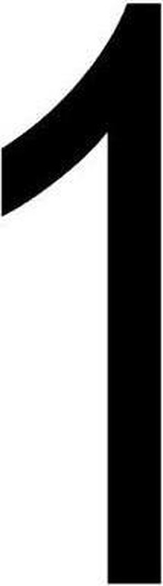 Cijfer 1 sticker zwart 70 mm | bol.com