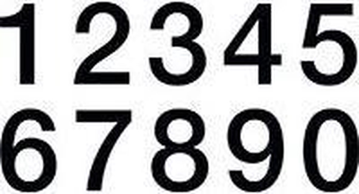 bol.com | Cijfers 0-9 (sticker) teksthoogte 25 mm Zwart