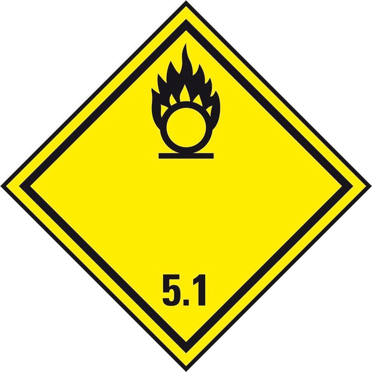 ADR sticker klasse 5.1 oxiderende stoffen, zeewaterbestendig op rol 100 ...