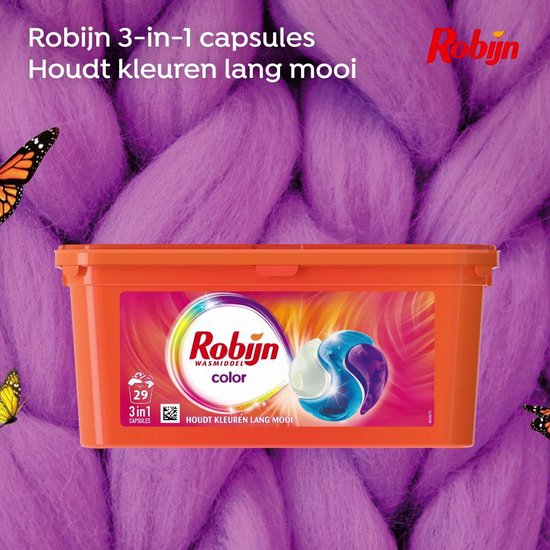 Robijn Color 3 in 1 Wascapsules speciaal voor de gekleurde was - 29 ...