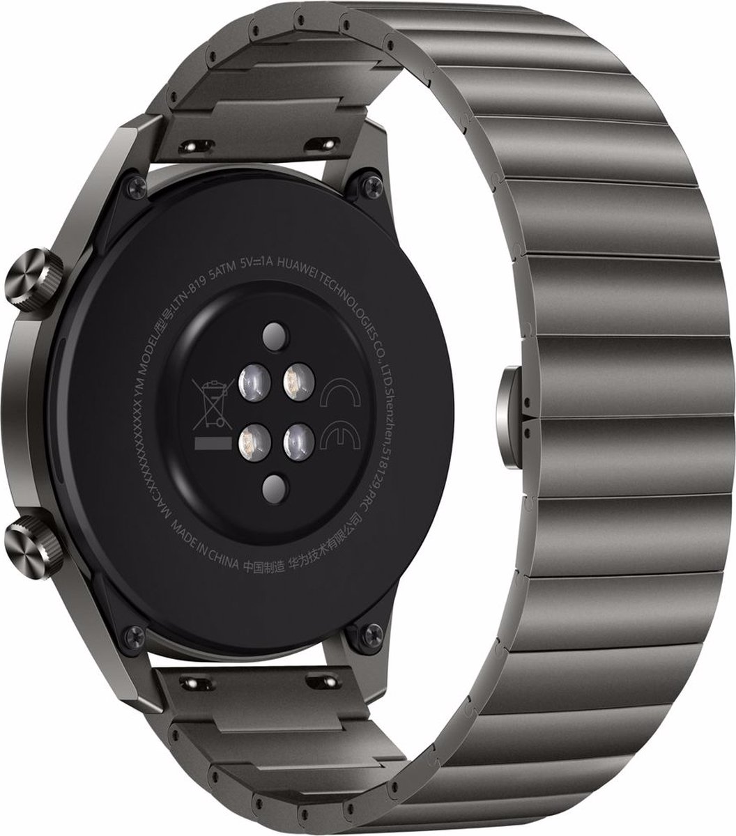 Huawei Watch GT 2 - Smartwatch - 46mm - Titanium - Grijze metalen band ...