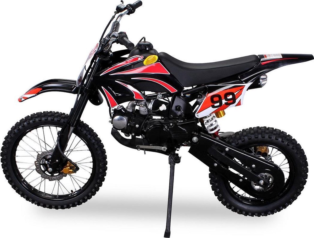 bol.com | Motorcross Dirtbike 125cc 4 takt Zwart - Motorfiest voor ...