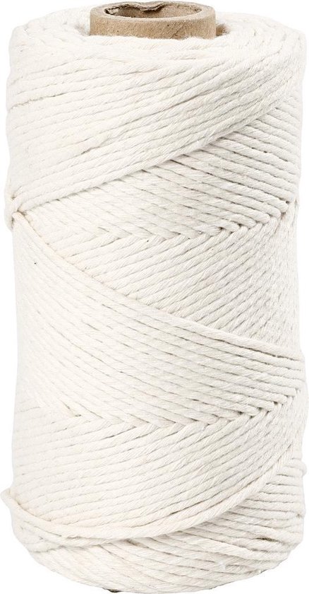 Macramé koord. L: 198 m. d 2 mm. off-white. 330 gr/ 1 rol | bol.com