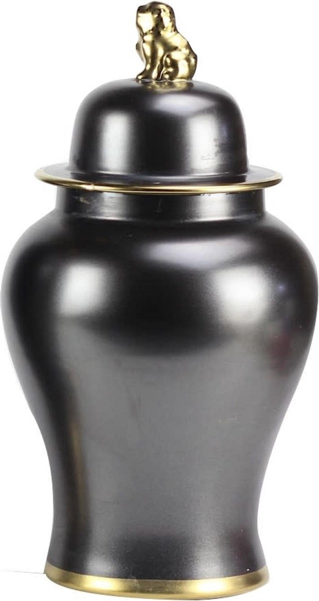 Fine Asianliving Chinese Gemberpot Zwart Goud B22xH38cm | bol.com