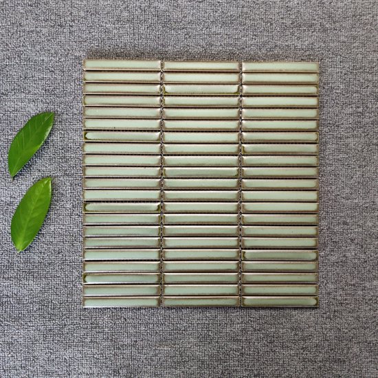 Porselein steenstrip mozaïektegel - Ocean green-Leno-Deco | bol