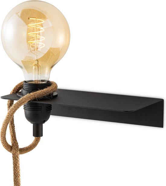 Home Sweet Home - Zwart Vintage Muurlamp - Metalen Wandlamp - Met E27 ...