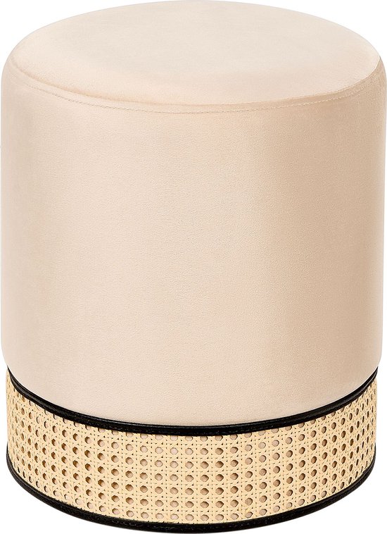 YANKTON - Poef - Beige - Fluweel | bol