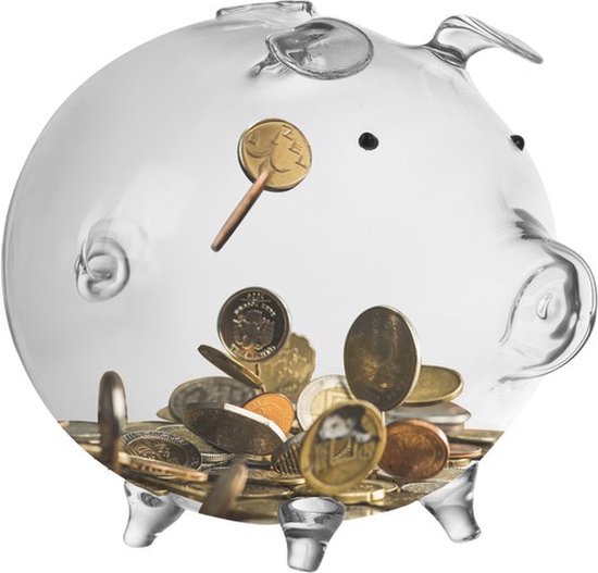 Glazen Spaarvarken - voor volwassenen en kleine kinderen - Groot ...
