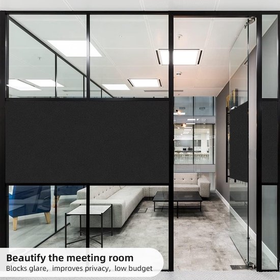 Totale verduisterende raamfolie, Privacy raamfolie, zwart matte ...