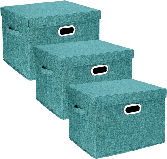 Aqua Diepe Opbergdozen met Deksel, Grote Opbergdozen met Deksel voor ...