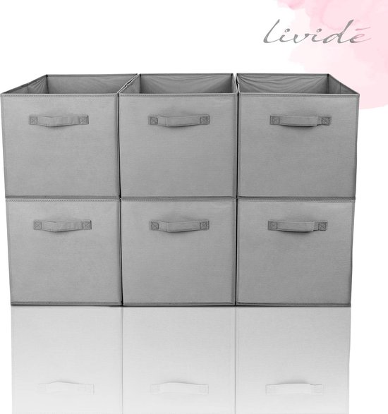 -opbergbakken, 6 stuks, compatibel met open kasten, 32,5 cm x 32,5 cm x ...