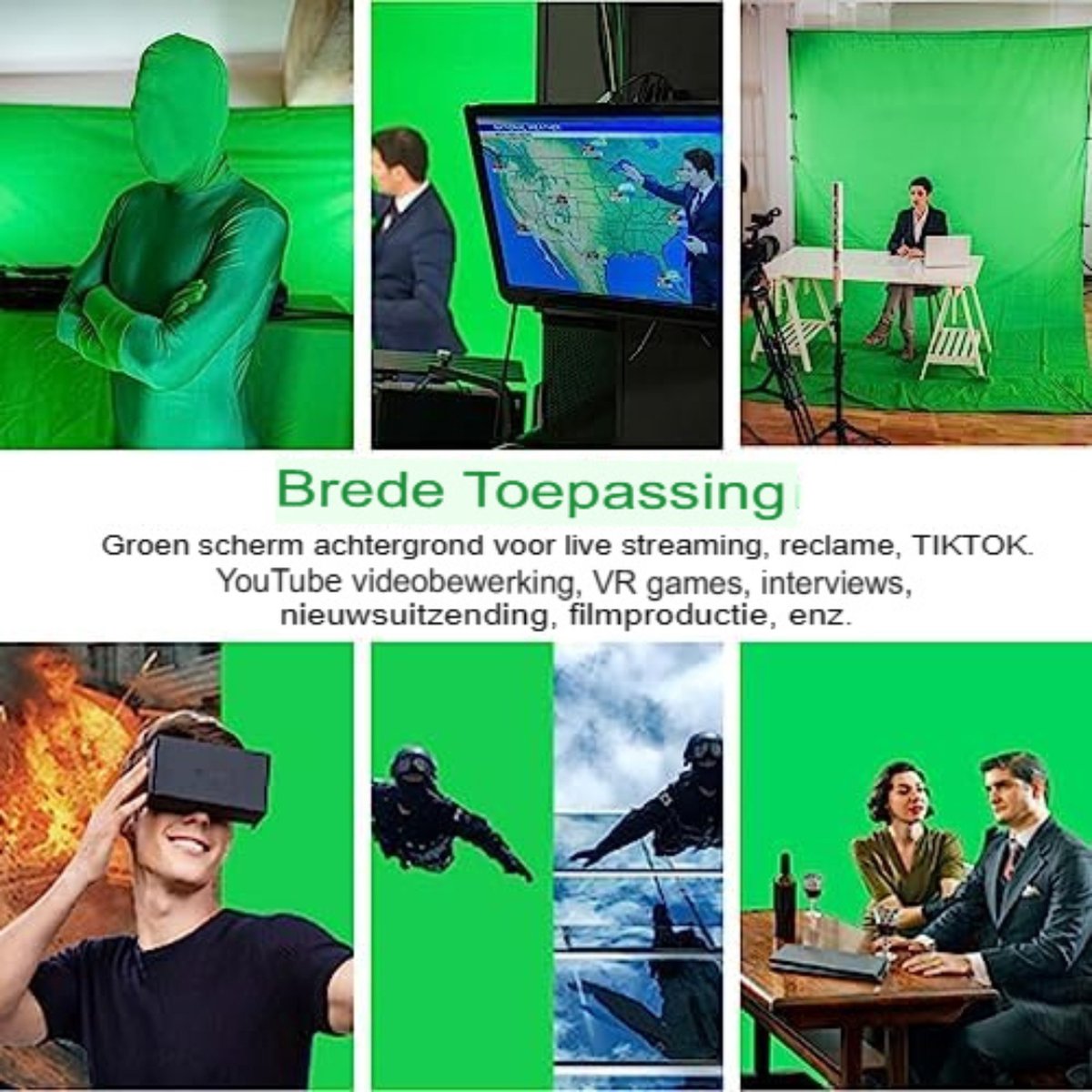 Achtergrondsysteem - Green Screen Doek - Green Screen Studio | bol