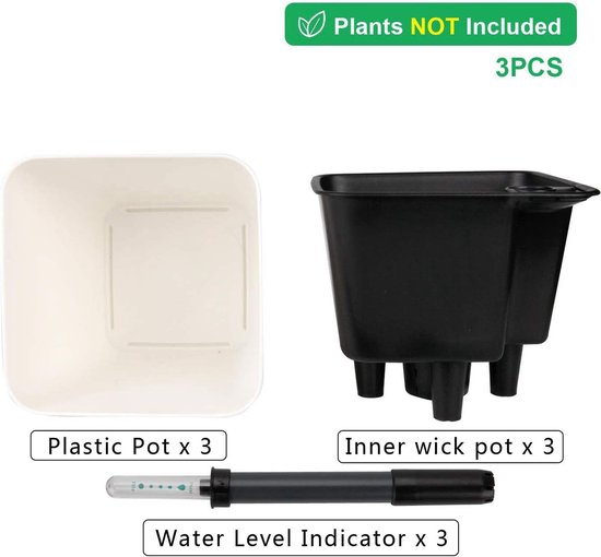 DiverseGoods Zelfbewaterende Plastic Plantenbak met Waterniveau ...
