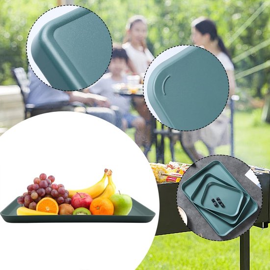 Set van 3 plastic dienbladen dienblad rechthoekig fastfood dienblad ...