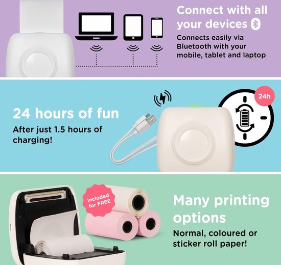 Mini Printer - Mini Printer Voor Mobiel - Pocket Printer - Mobiele ...