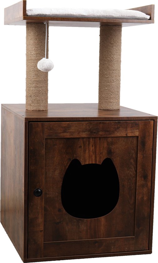 Adori Kattenmeubel Silva - Krabpalen - 50x48x89 cm Bruin | bol