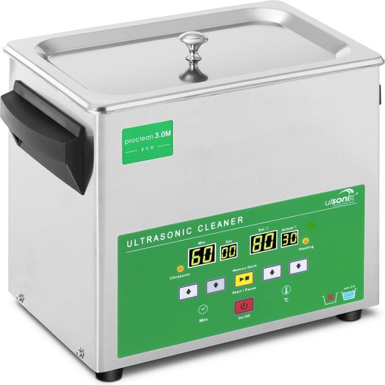 Ulsonix Ultrasoon reiniger - 3 liter - 80 W - Memory Quick Eco | bol