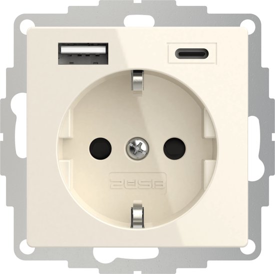 2USB - USB Stopcontact met Oplader - Inbouw 2x USB-A & USB-C 15W 3A ...