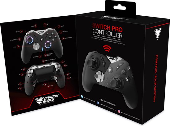 DragonShock - NEBULA PRO - Pro draadloze controller zwart Geschikt voor ...