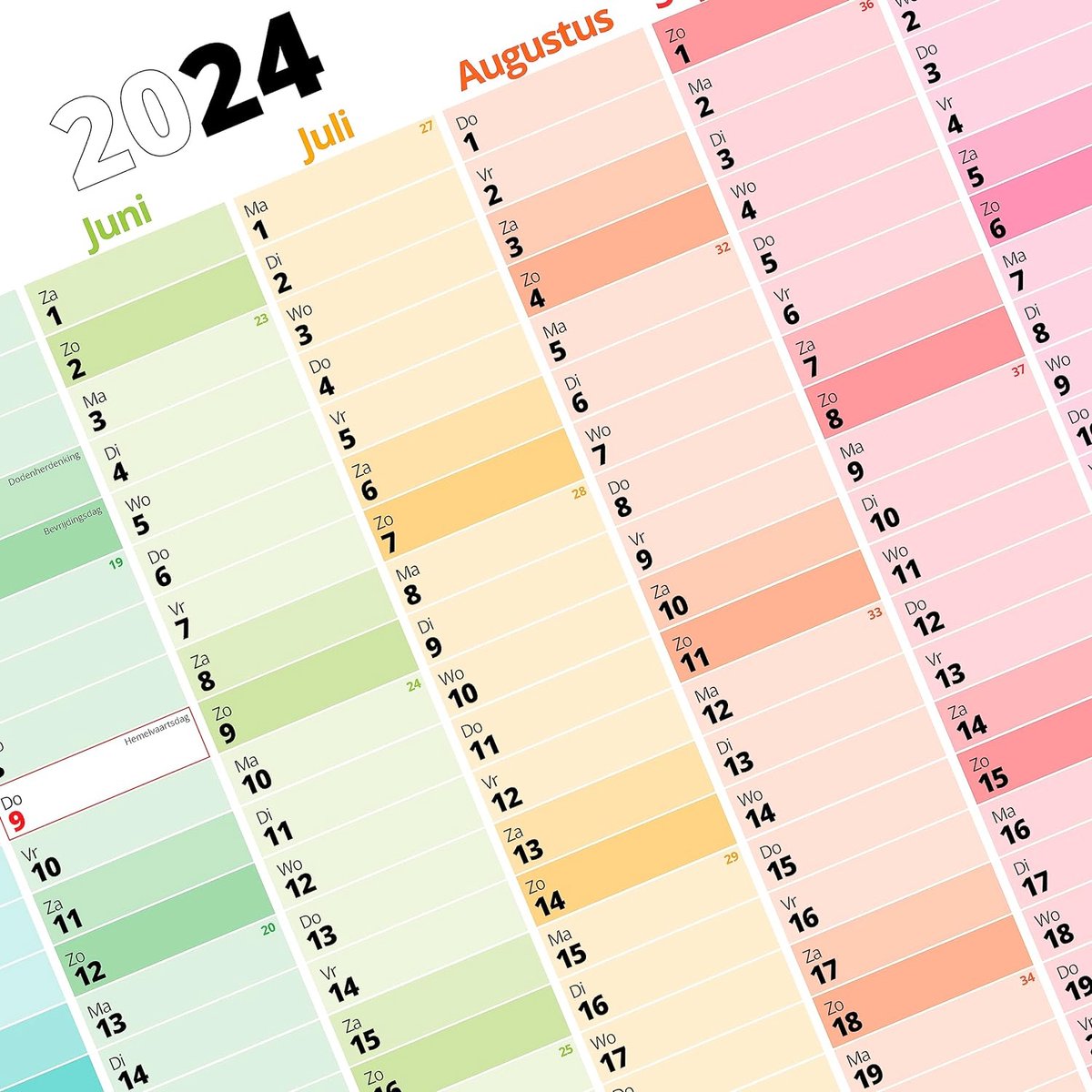 Equivera - Kalender 2024 - Jaarkalender 2024 - Jaarplanner - Maandkalender | bol.